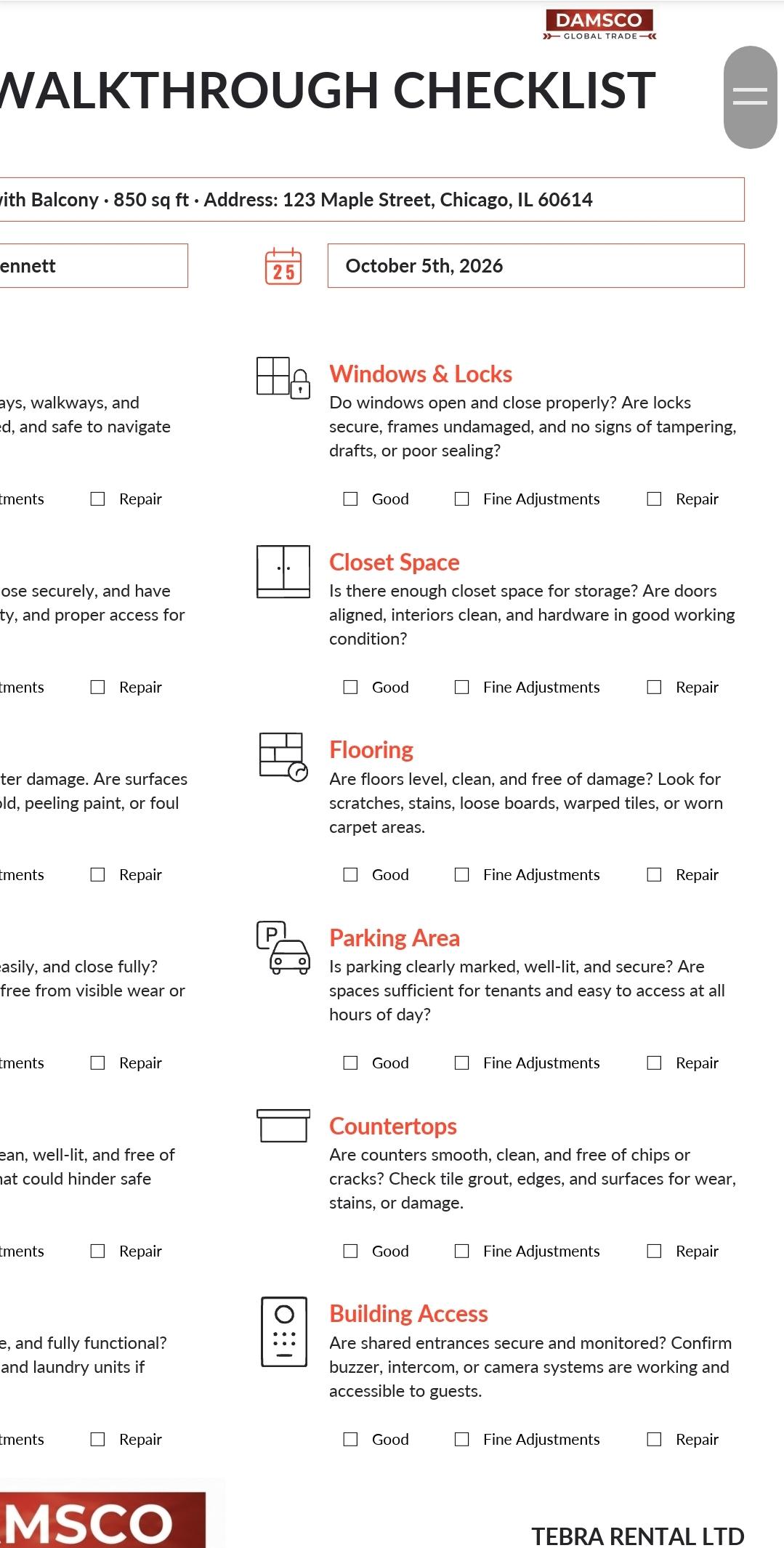 Rental Property Walk Through Checklist – Editable Move-in / Move-out ...