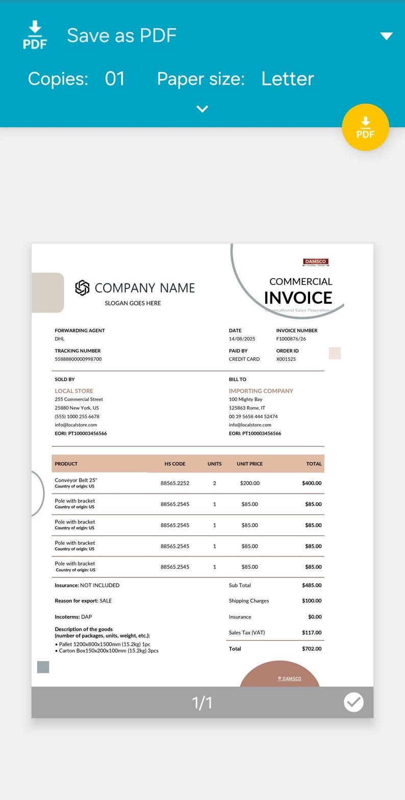 Invoice Template Editable | Professional Business Invoice | Printable ...