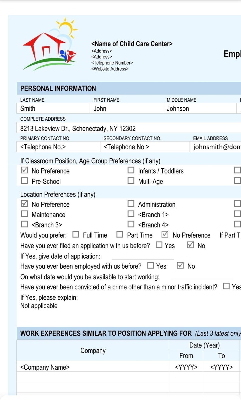 Child Care Forms Printable | Daycare Forms Bundle | Childcare Templates ...