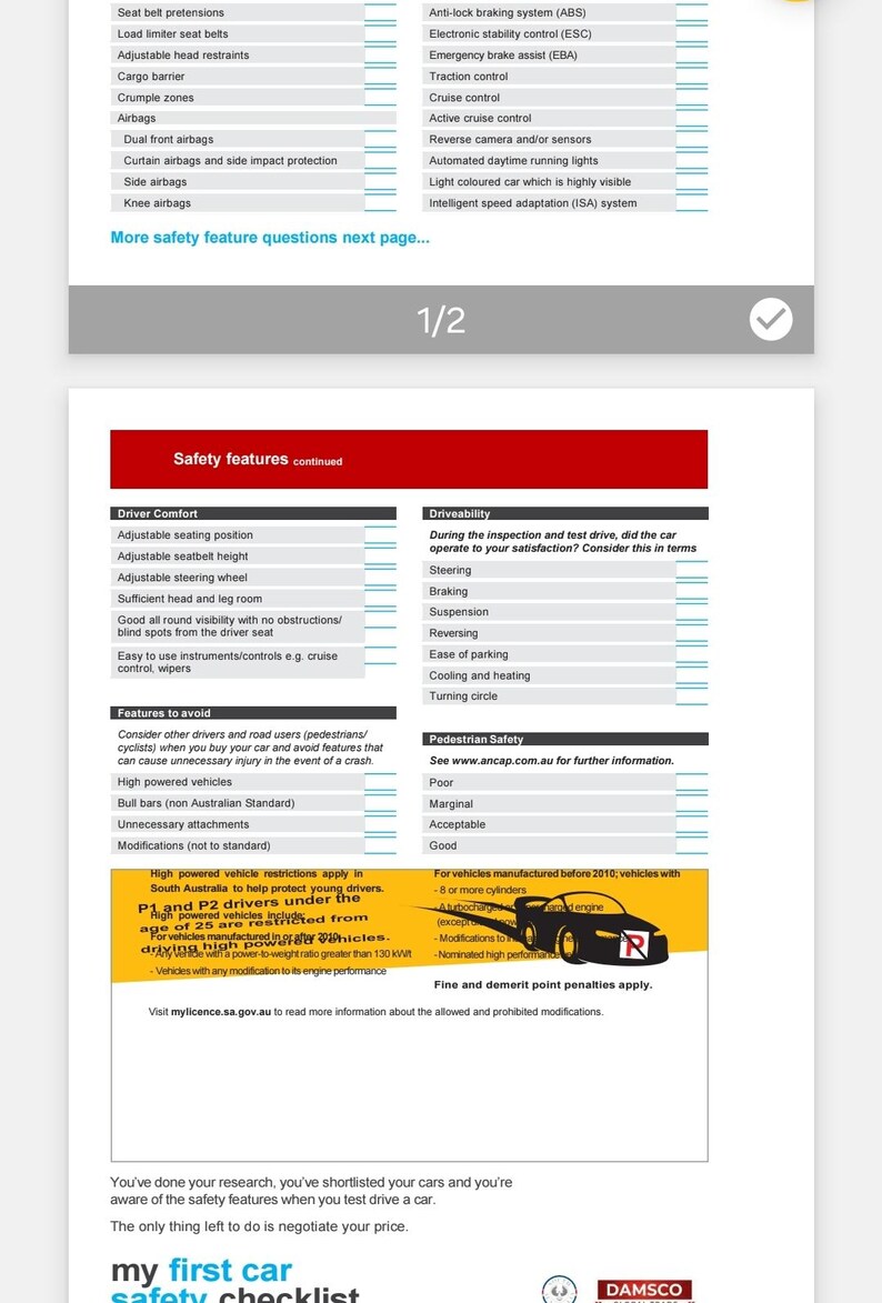 Vehicle Safety Checklist Template | Car Inspection Checklist ...