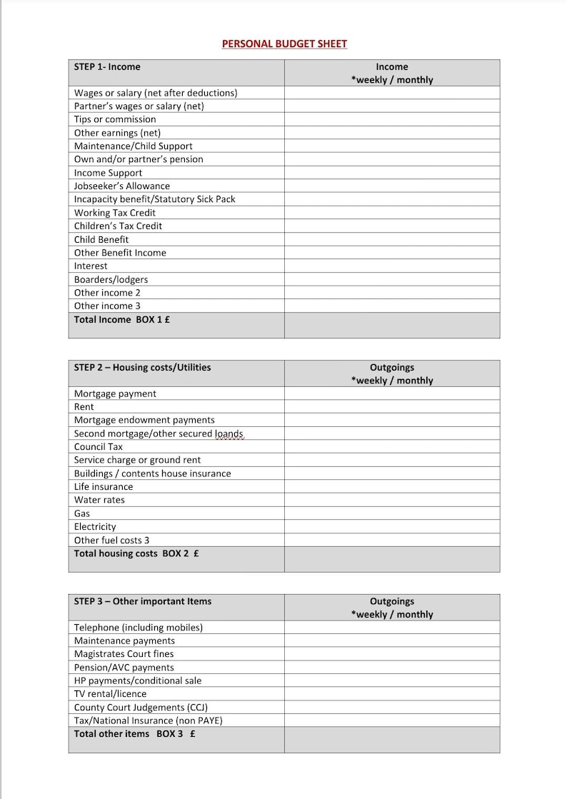 Personal Expense Tracker Spreadsheet | Editable Monthly Budget Planner ...