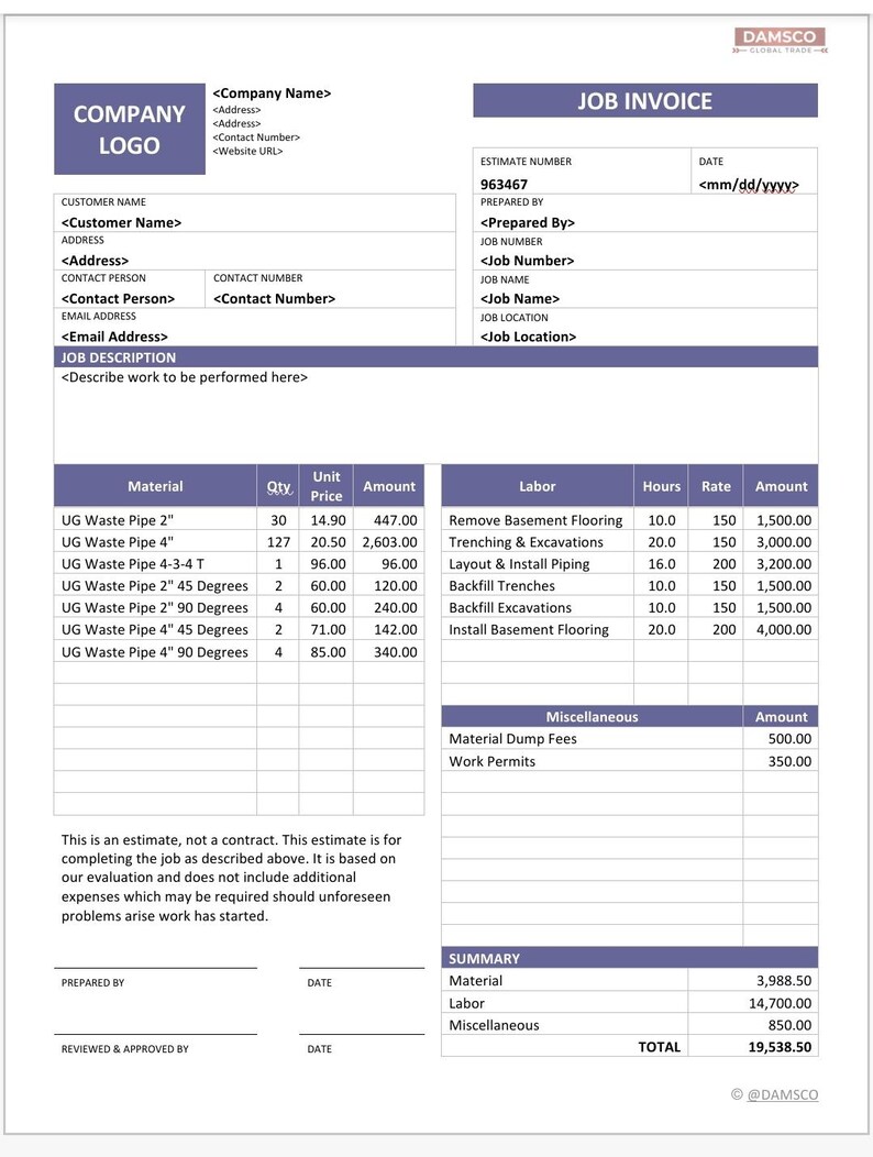 Editable Invoice Template | Small Business, Freelancer (canva / PDF ...