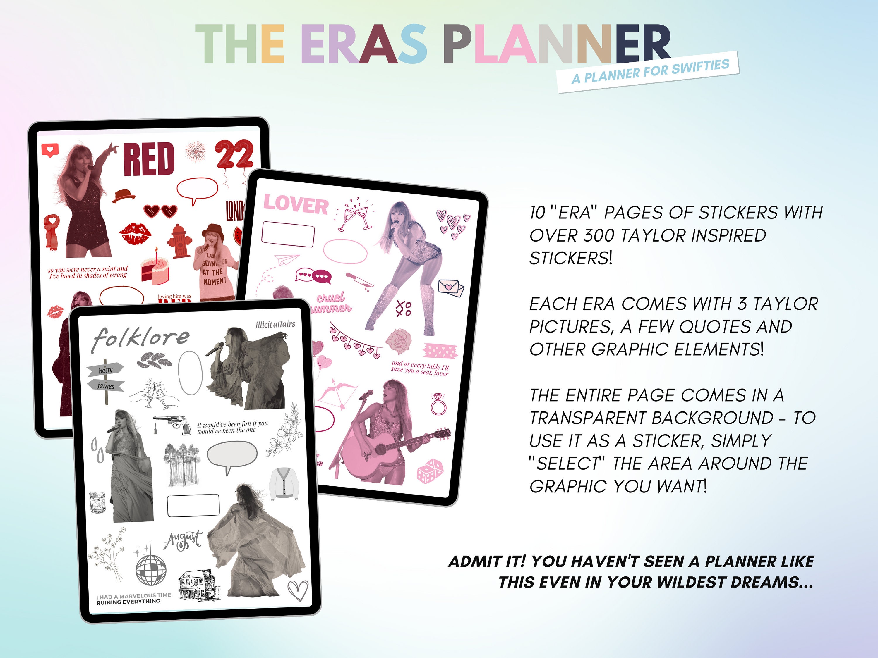 The Eras Planner A Taylor Swift the Eras Tour Digital Planner for Ipad ...