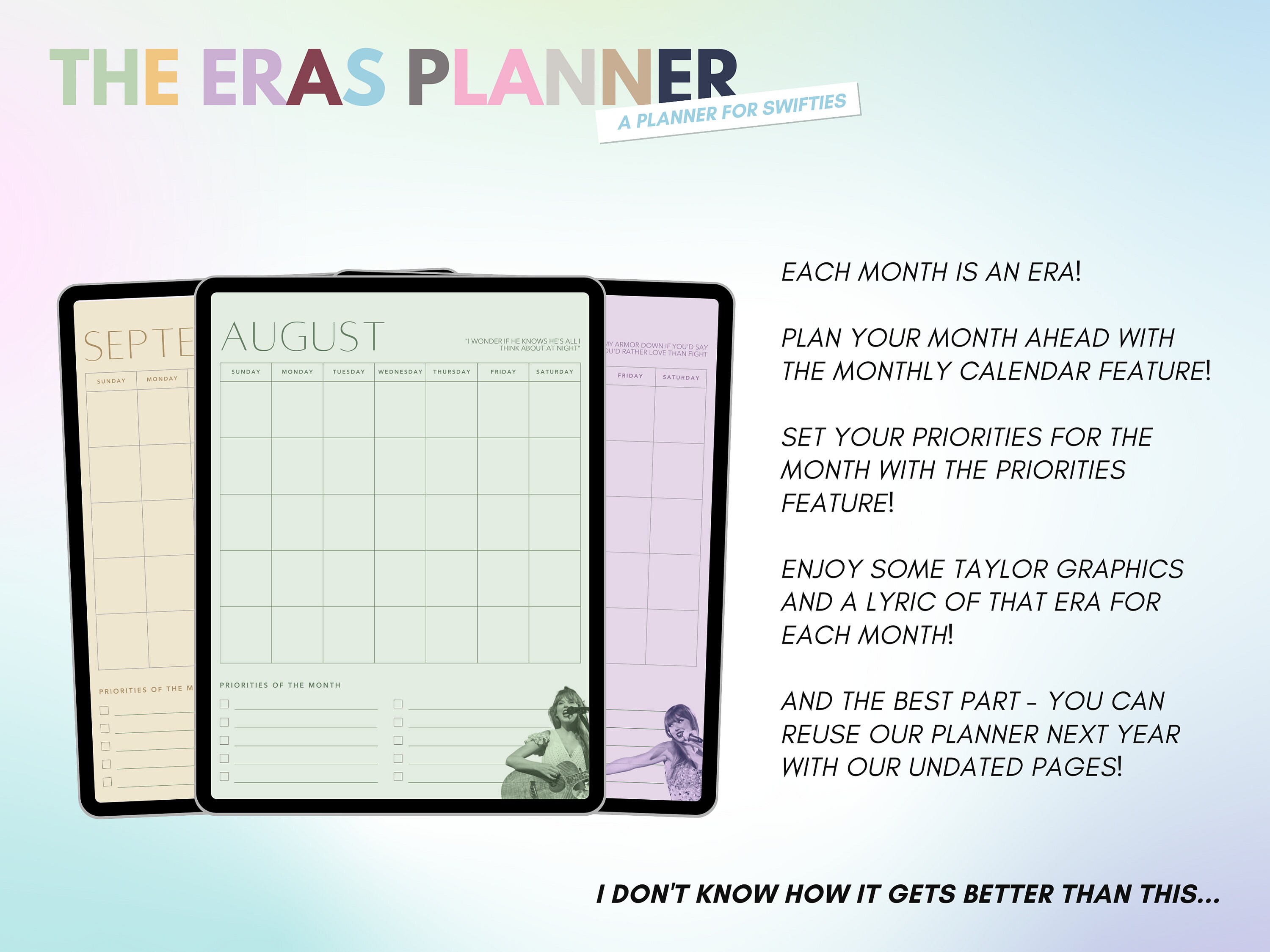 The Eras Planner A Taylor Swift the Eras Tour Digital Planner for Ipad ...