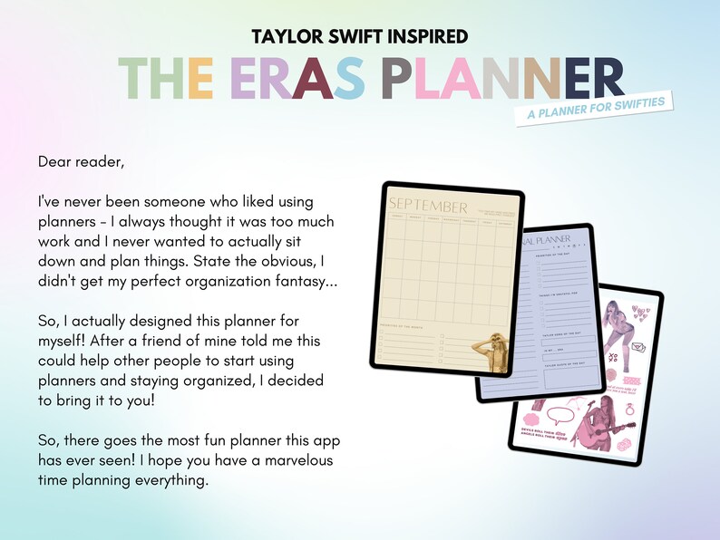 The Eras Planner A Taylor Swift the Eras Tour Digital Planner for Ipad ...