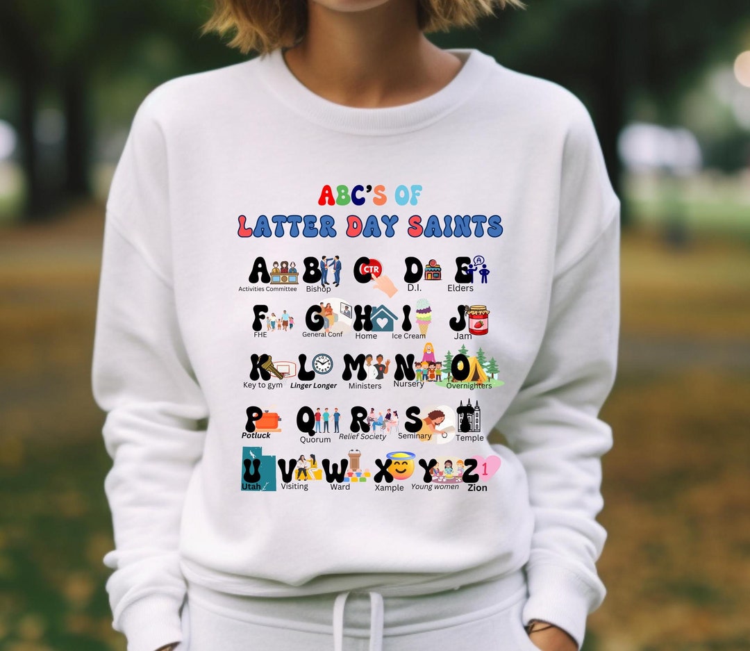 LDS Alphabet Sweatshirt: Latter-day Saints Gift - Etsy