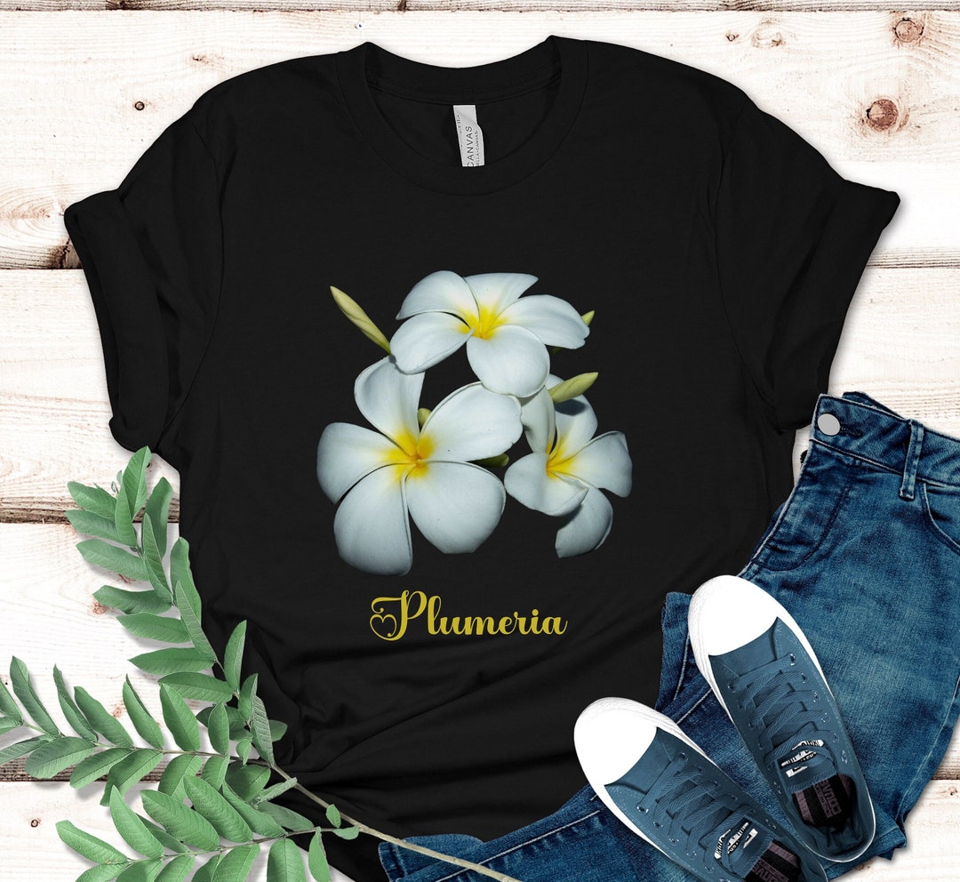 Plumeria Shirt, Hawaiian Flowers Shirt, Plumeria T-shirt, White Plumeria Shirt, Gift for Mom ...