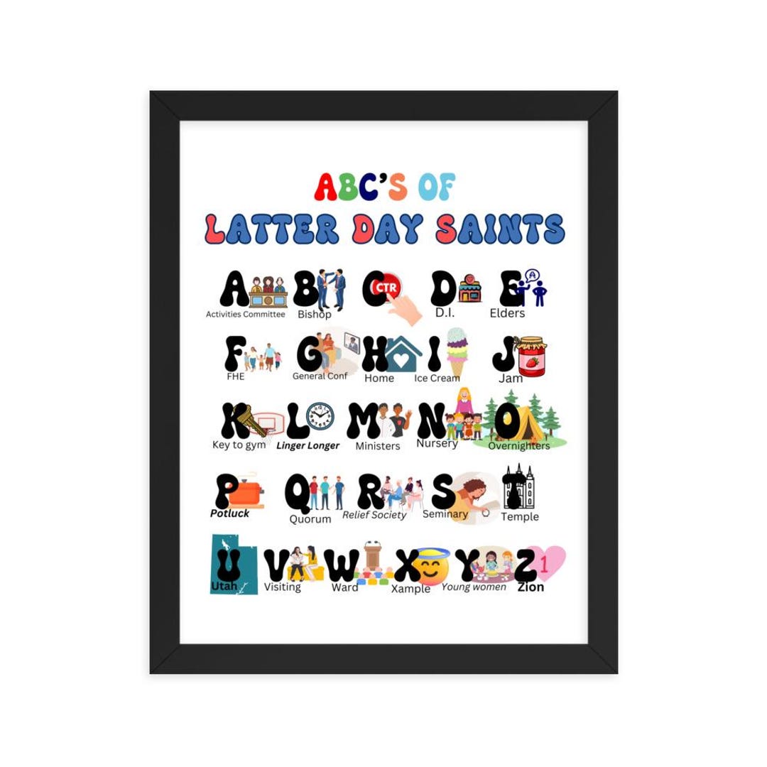 LDS Alphabet Poster, Abcs of Latter Day Saints Poster,funny LDS Poster ...