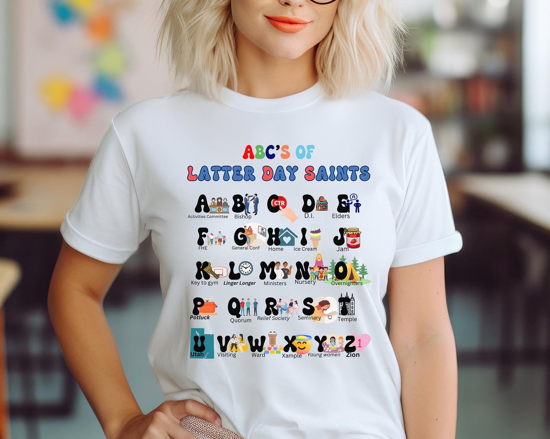 LDS Alphabet Shirt, Latter Day Saints Alphabet Shirt, LDS Gift, LDS ...