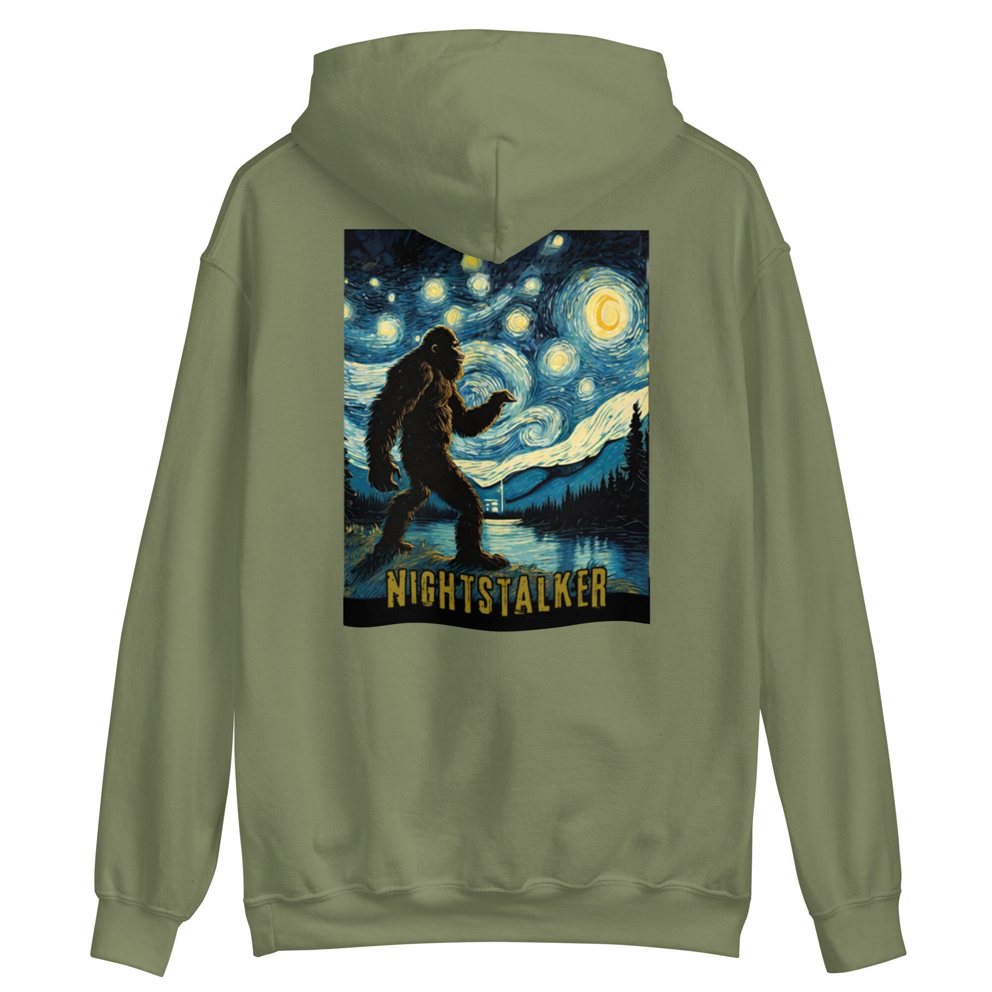 Big Foot Hoodie , Starry Night Bigfoot Hoodie, Bigfoot Sweatshirt, Mens ...