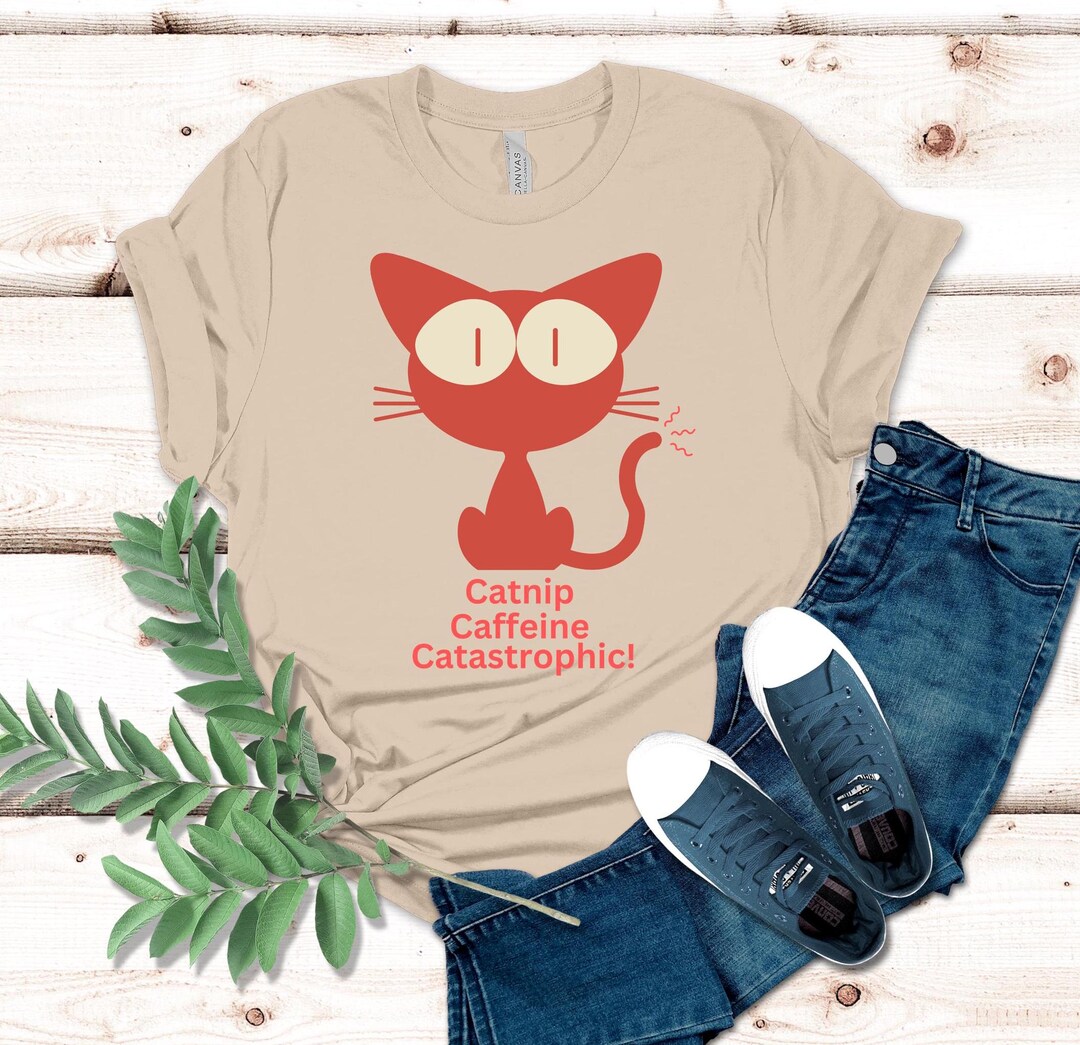 Retro Catnip Cat T-shirt: Minimalist Cat Lover Gift - Etsy