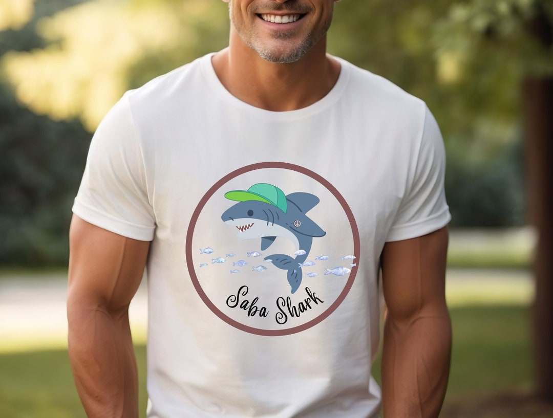 Saba Shark Shirt, Grandpa Shark in Hebrew Shirt, Family Shark Shirts in ...