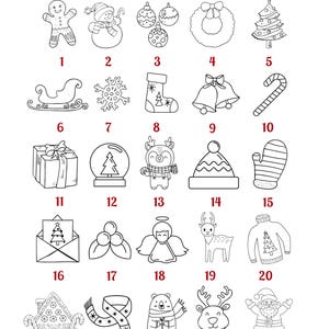 Printable Christmas Countdown Coloring Page | Kids Advent Activity ...