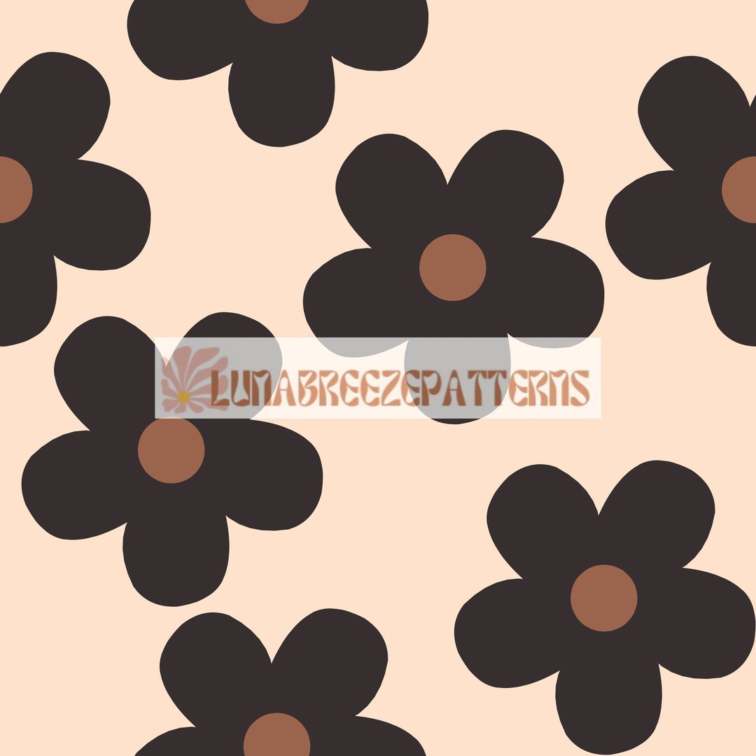 Black Daisies Seamless Repeat Pattern - Etsy