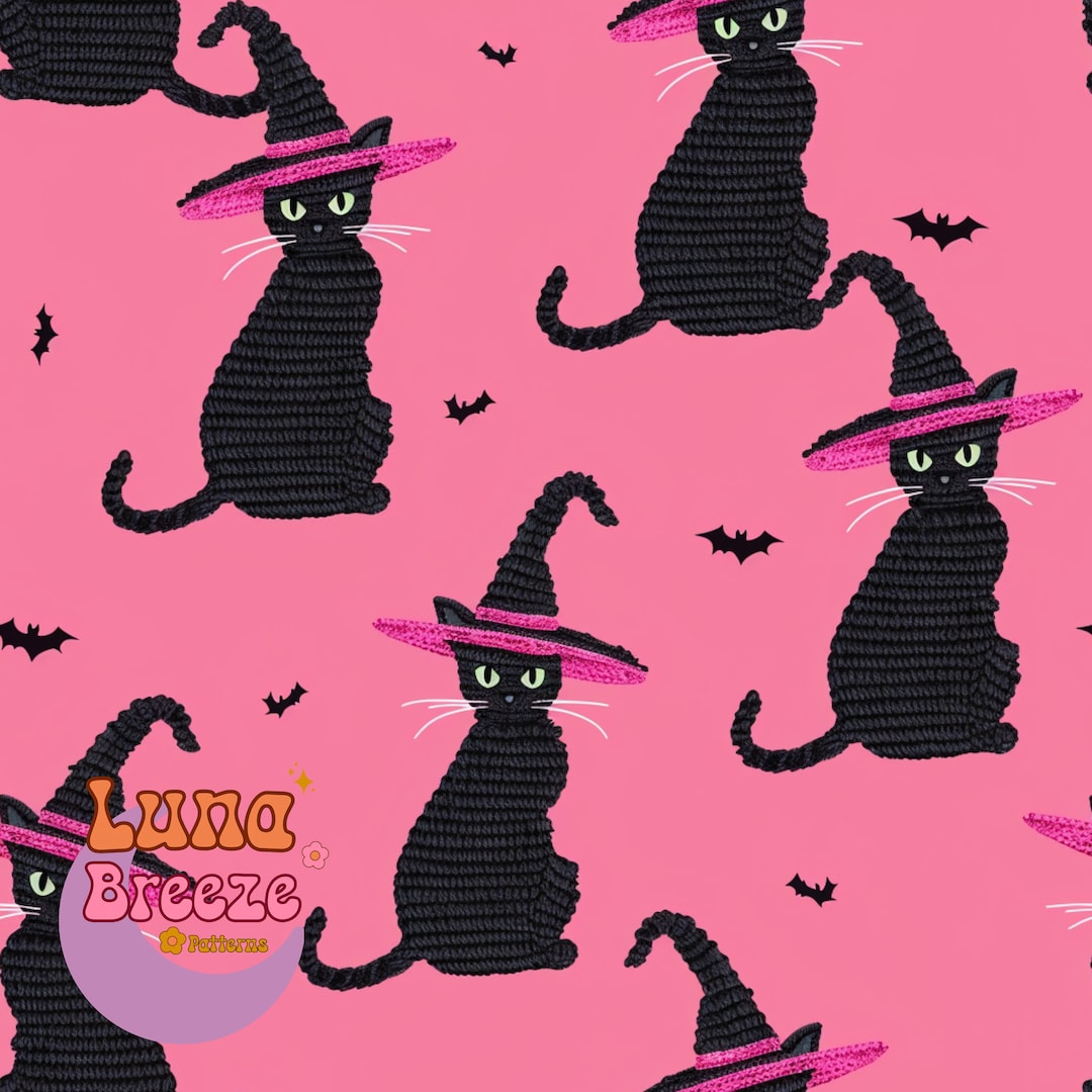 Black Cats Seamless Repeating Pattern - Halloween - Etsy