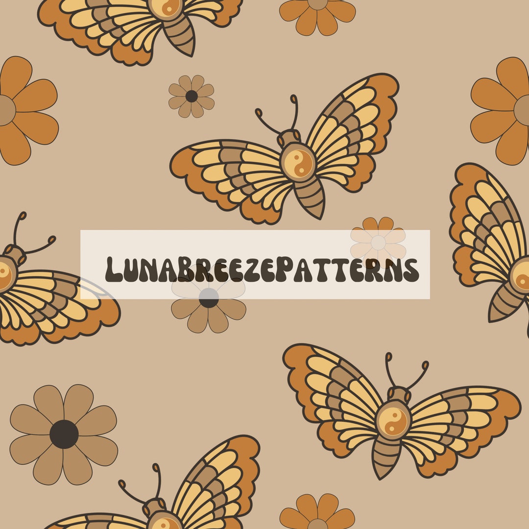 Boho Moths Seamless Repeating Pattern - Etsy