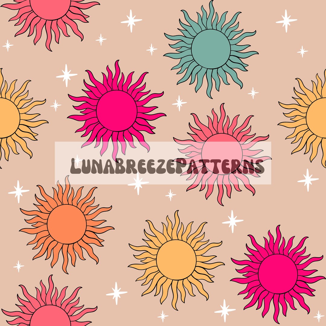 Summer Suns Seamless Repeating Pattern - Etsy