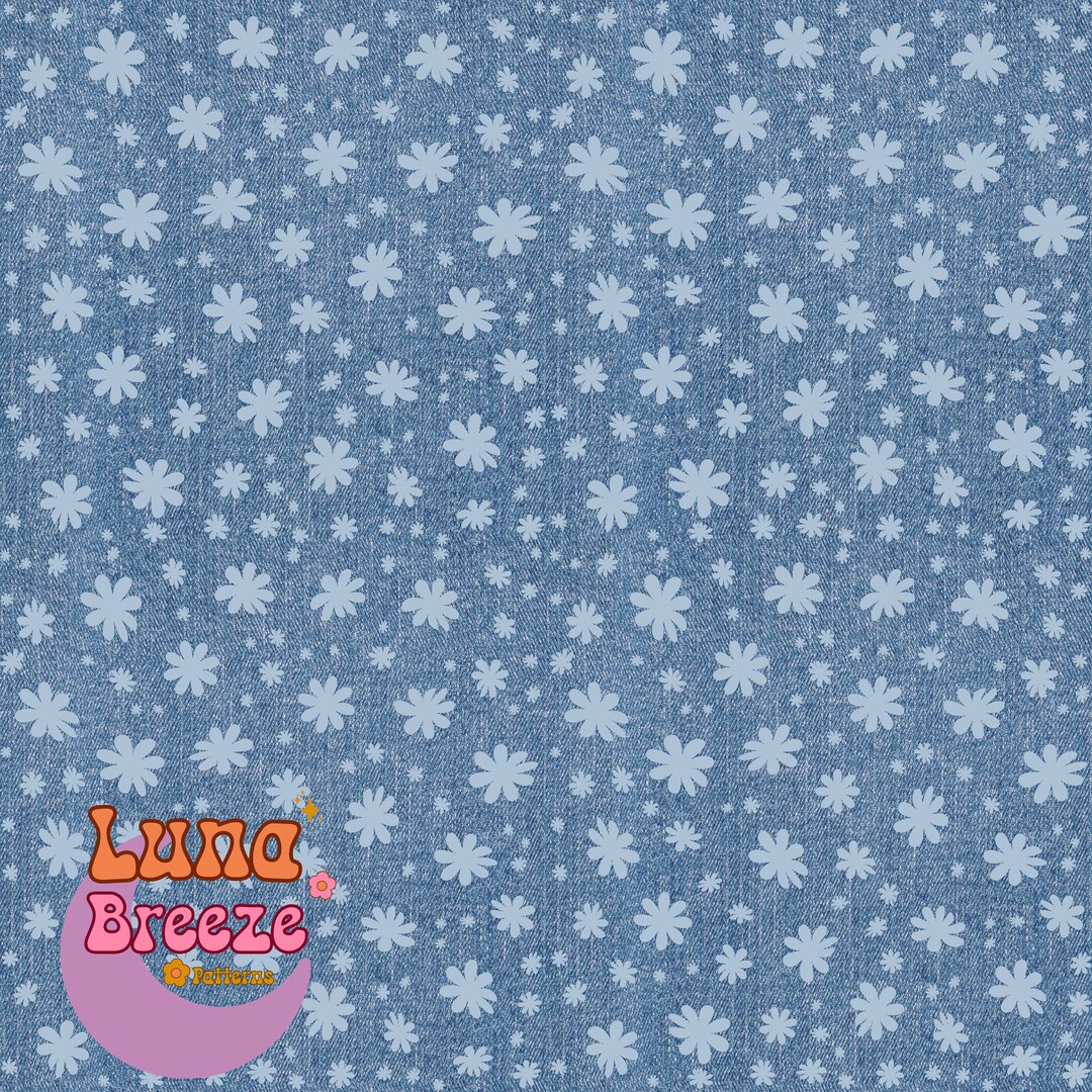 Denim Daisy Seamless Repeating Pattern - Etsy