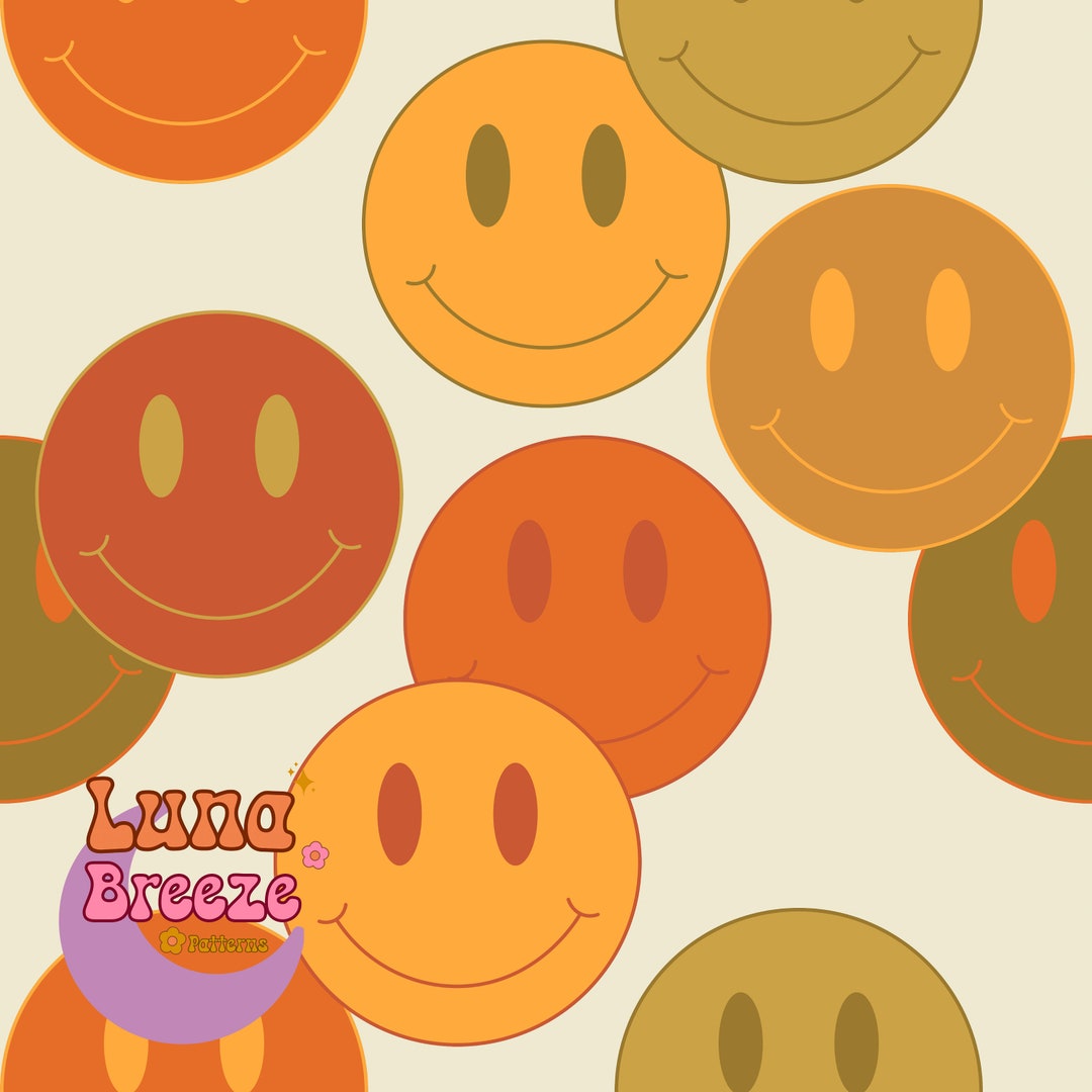 Fall Smileys Seamless Repeating Pattern - Etsy