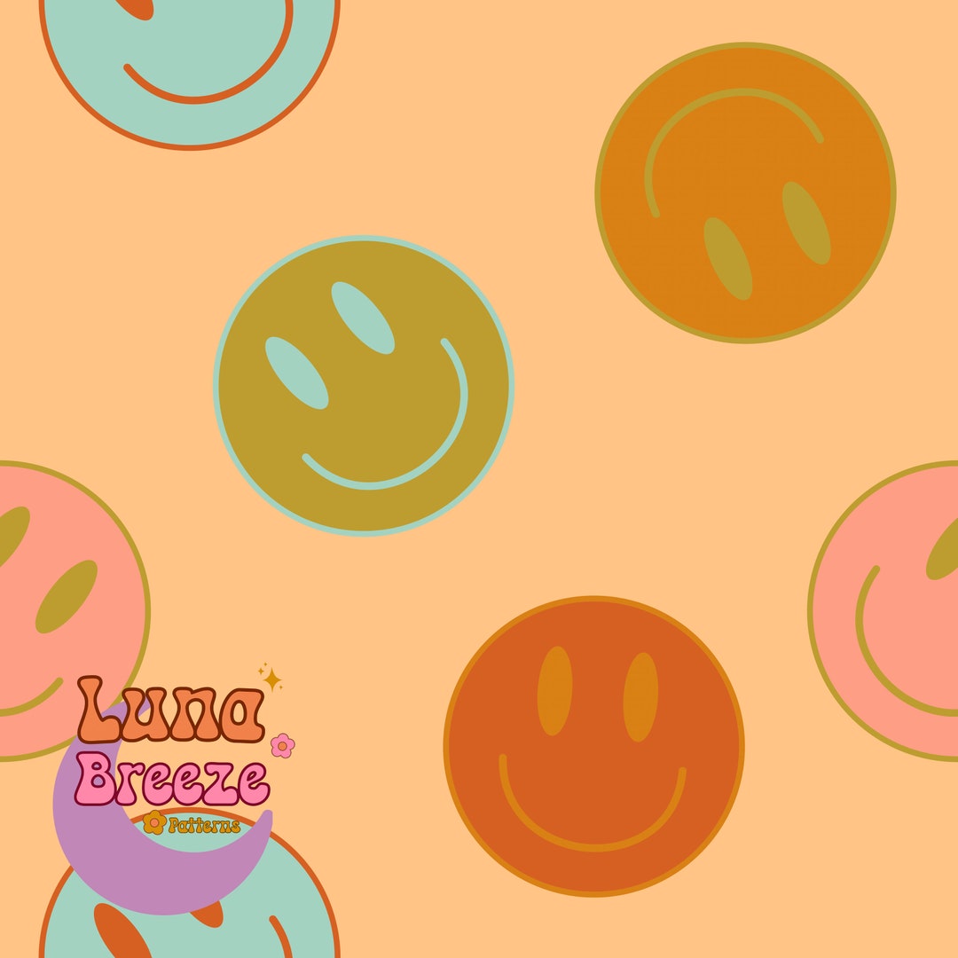 Retro Smileys Seamless Repeating Pattern - Etsy