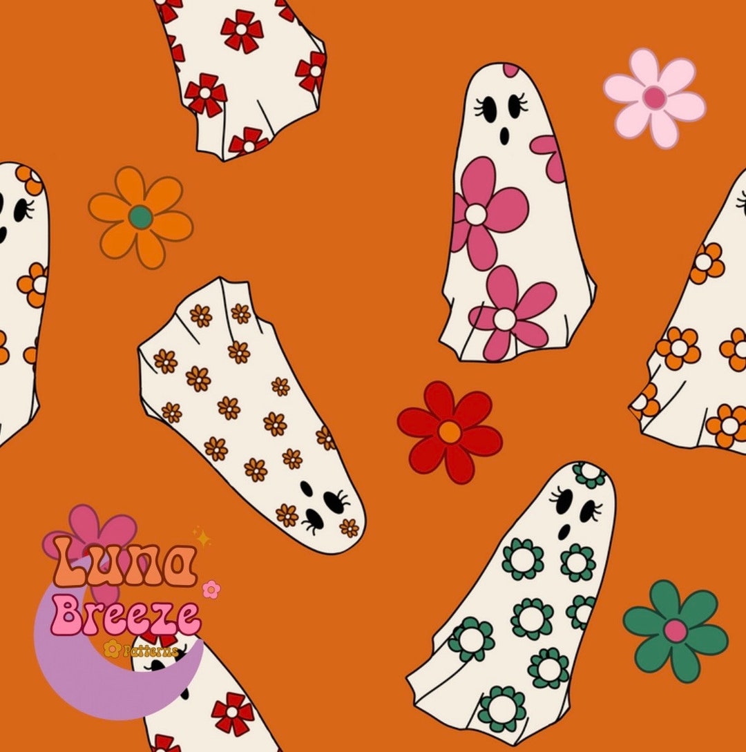 Retro Ghosts Seamless Repeating Pattern - Etsy