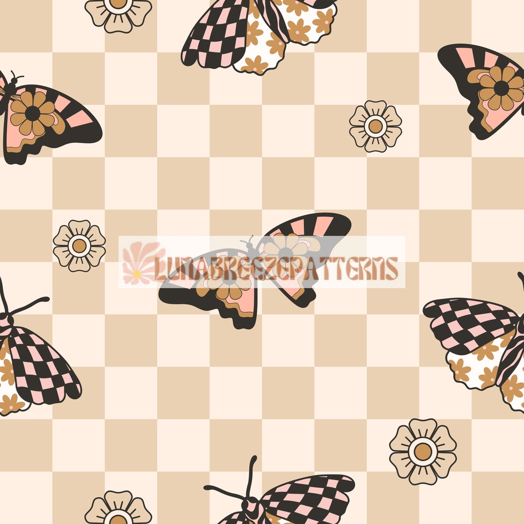 Checkered Butterfly Seamless Repeat Pattern - Etsy