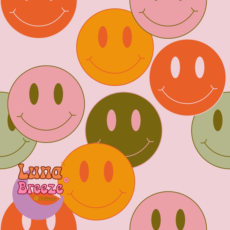 Fall Smileys Seamless Repeating Pattern - Etsy