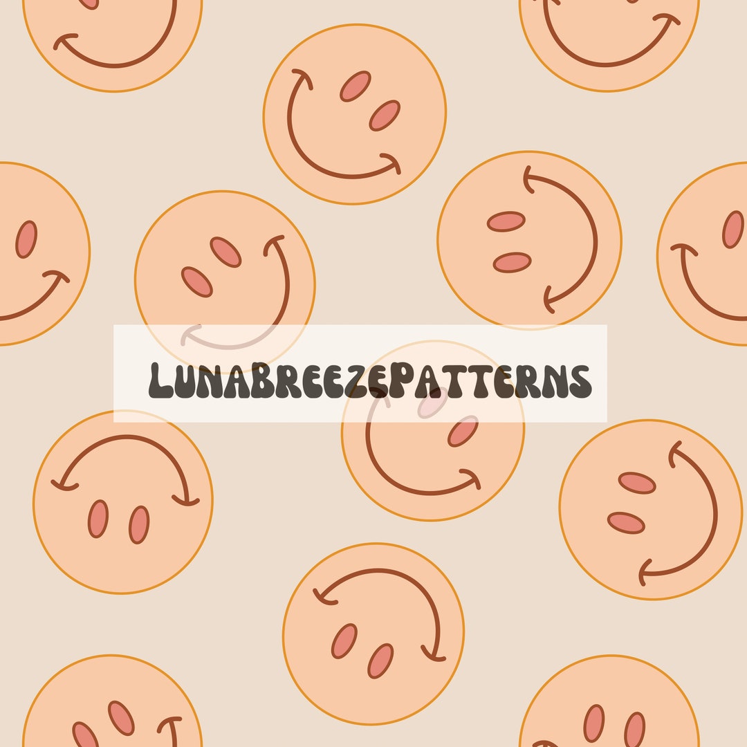Happy Smileys Seamless Repeating Pattern - Etsy