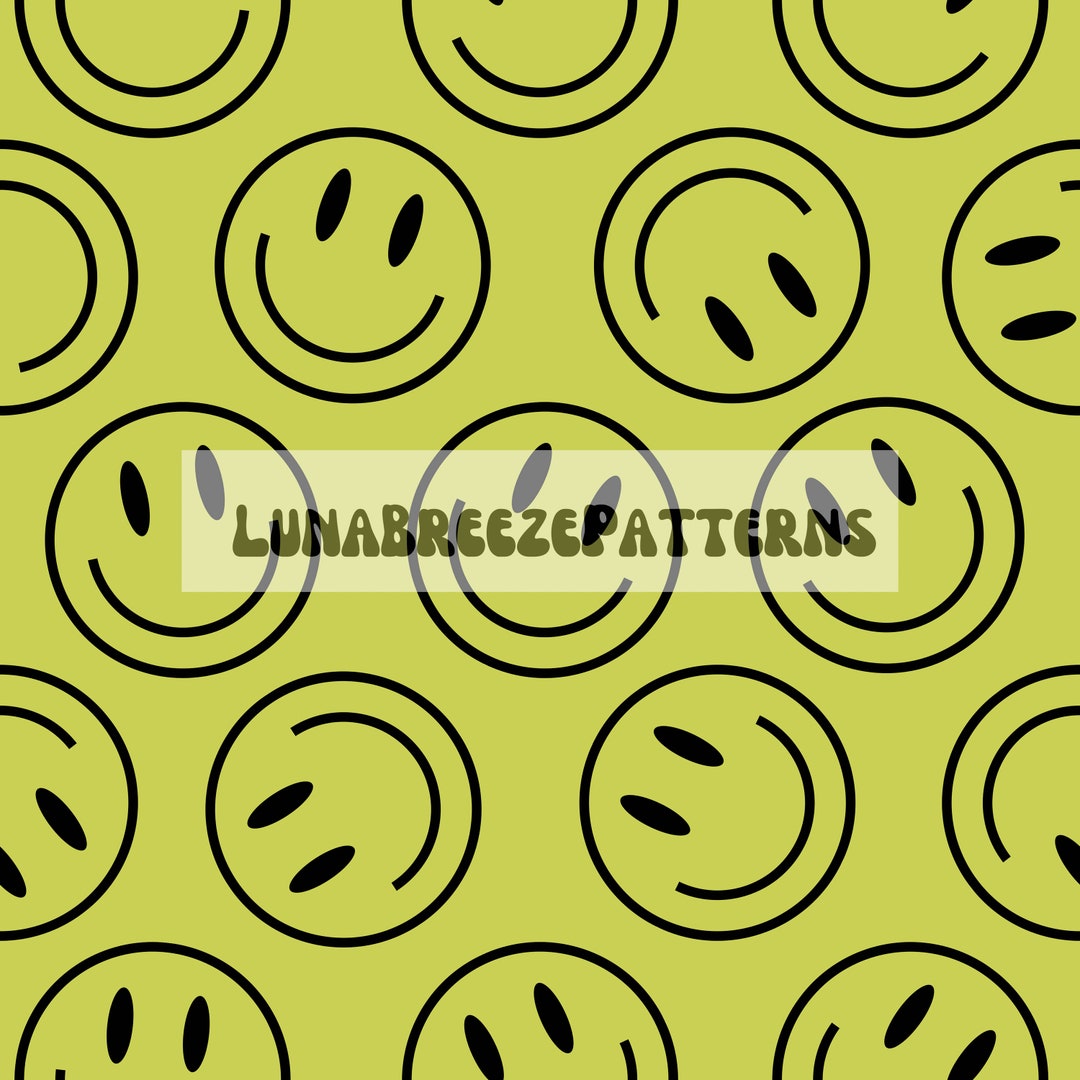 Green Smileys Seamless Repeating Pattern - Etsy