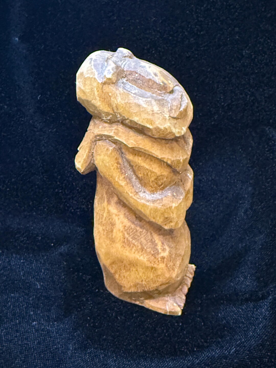 Primative Hand Carved Wood Figurine With Rustic Features and Details ...