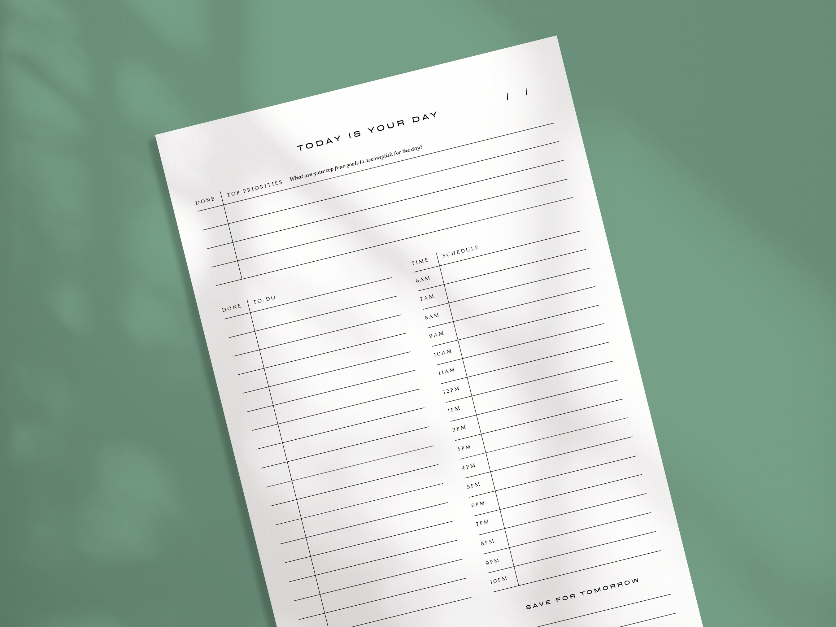 PRINTABLE DAILY PLANNER (tabloid) | Printable Productivity Day Work ...