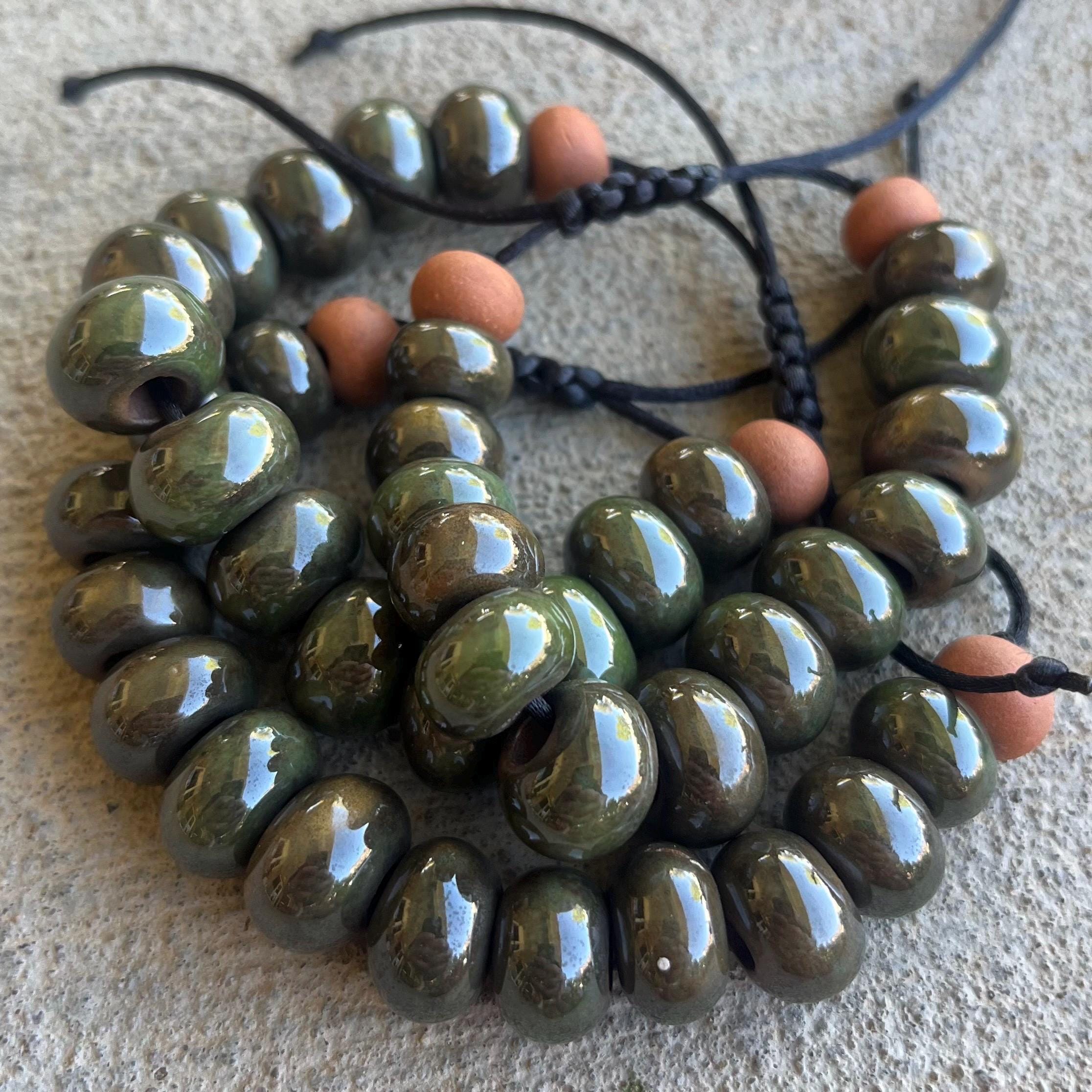 I Handmade Wild Clay Ceramic Bead Bracelets - Minimalist Boho Jewelry ...