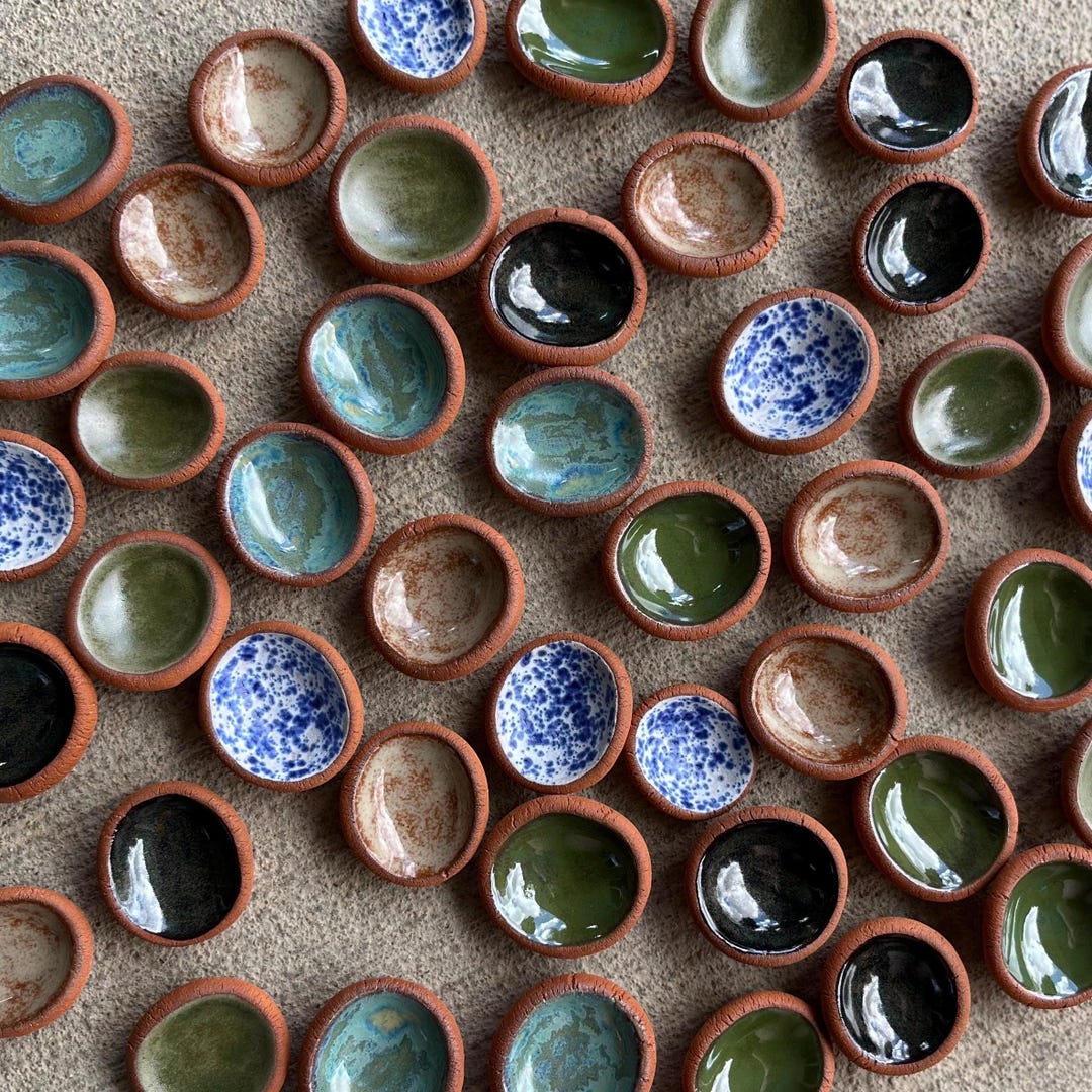 I Handmade Ceramic Stress Relieving Worry Stones Thumb Stones Glazed ...