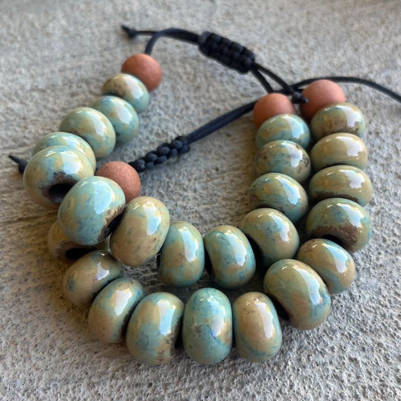 I Handmade Wild Clay Ceramic Bead Bracelets - Minimalist Boho Jewelry ...