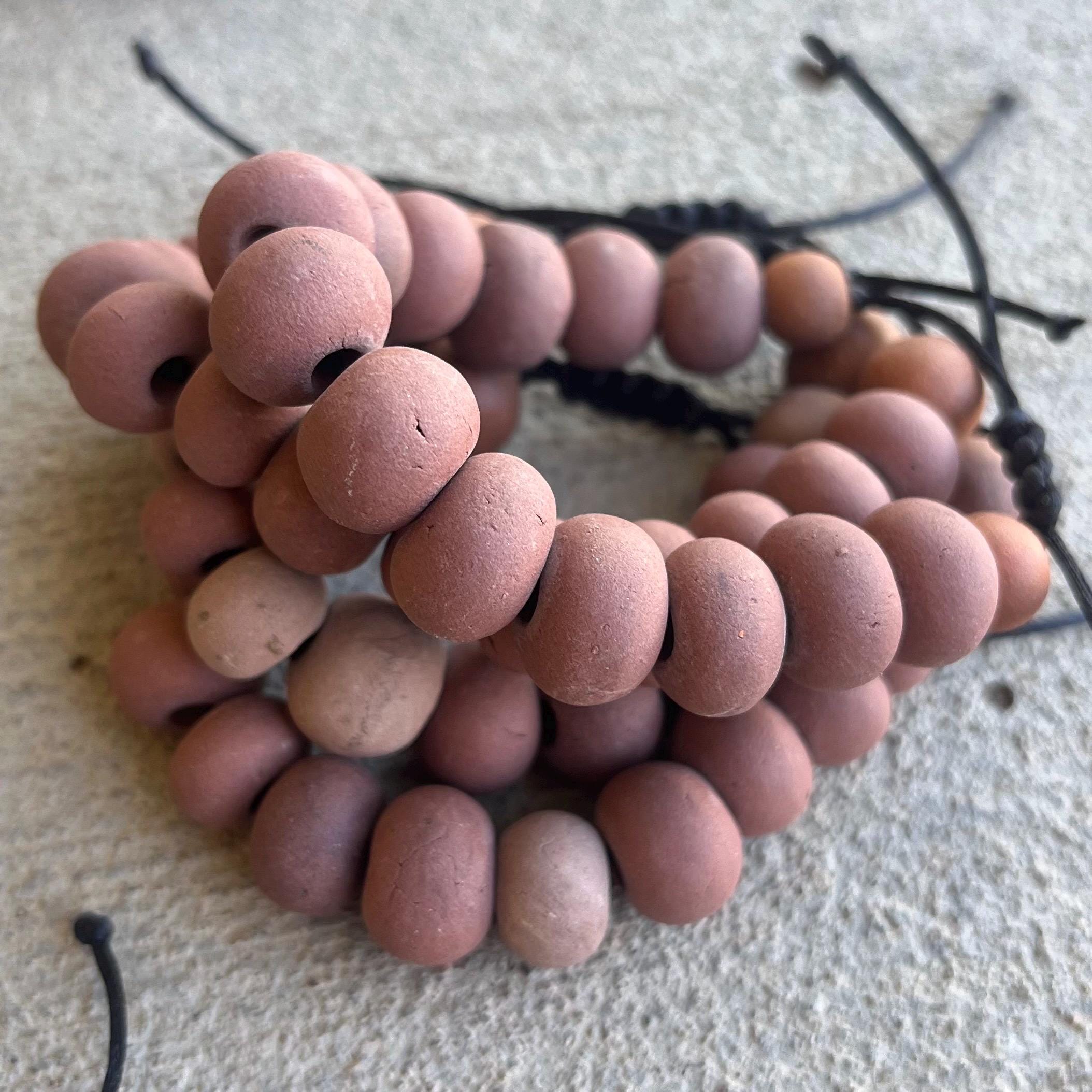 I Handmade Wild Clay Ceramic Bead Bracelets - Minimalist Boho Jewelry ...