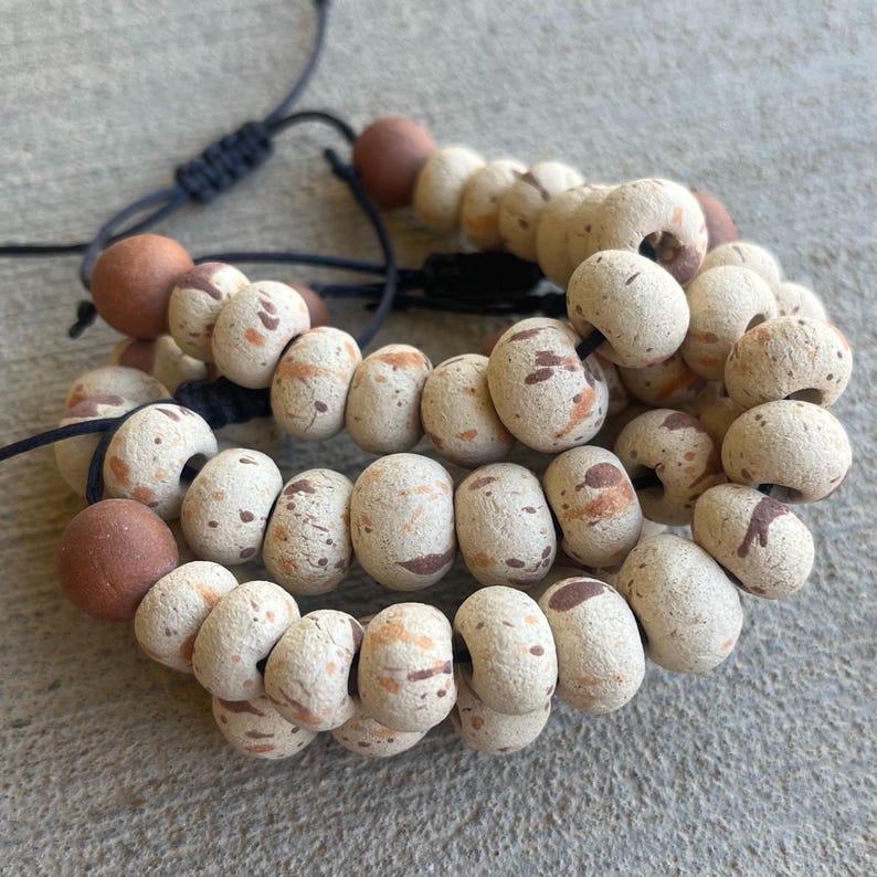 I Handmade Wild Clay Ceramic Bead Bracelets - Minimalist Boho Jewelry ...