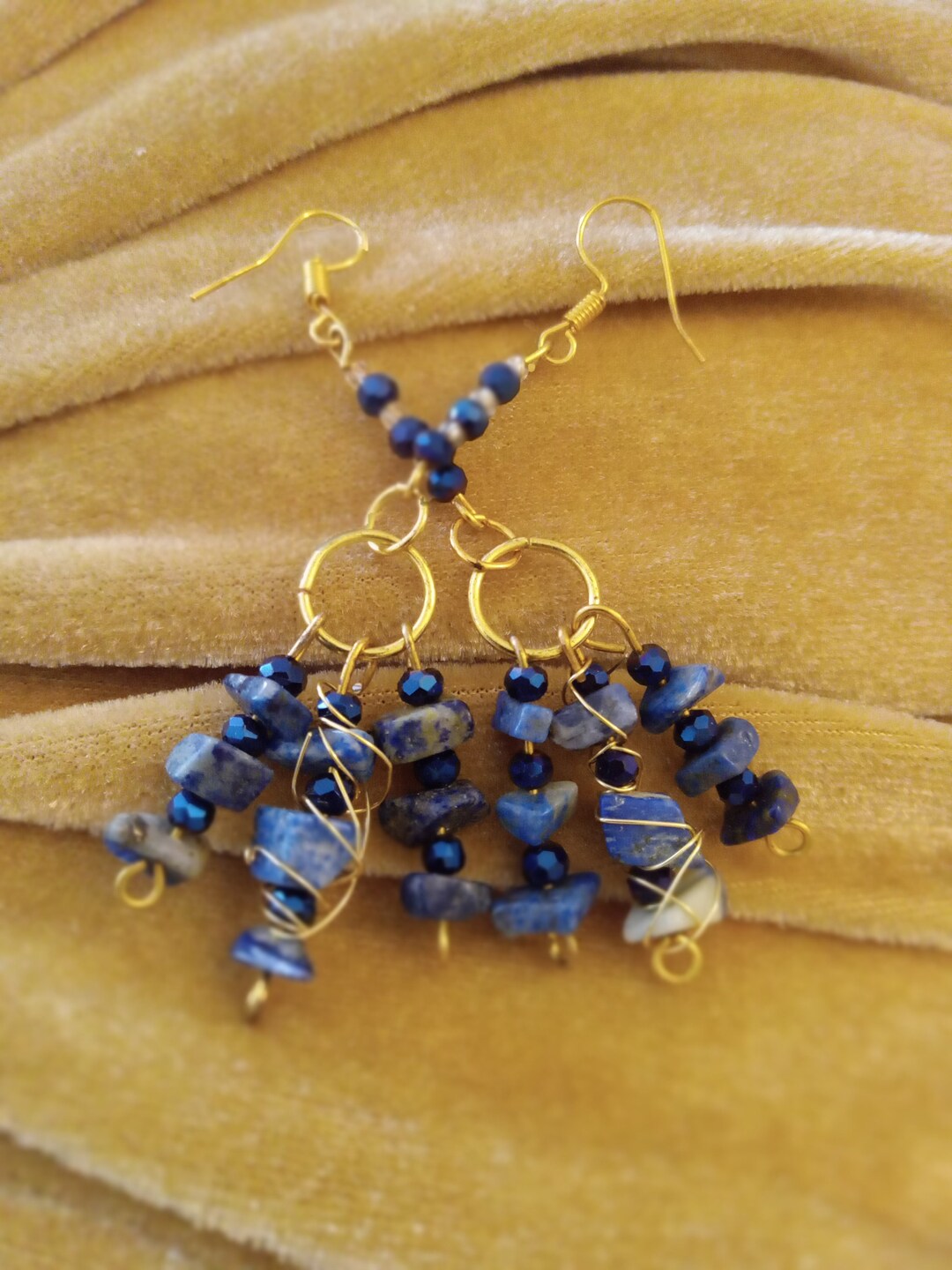 Indigo Lapis Dangle Earrings - Etsy