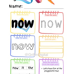 100 Printable First Hundred Sight Word Worksheets. Prek-1st Grade Sight ...