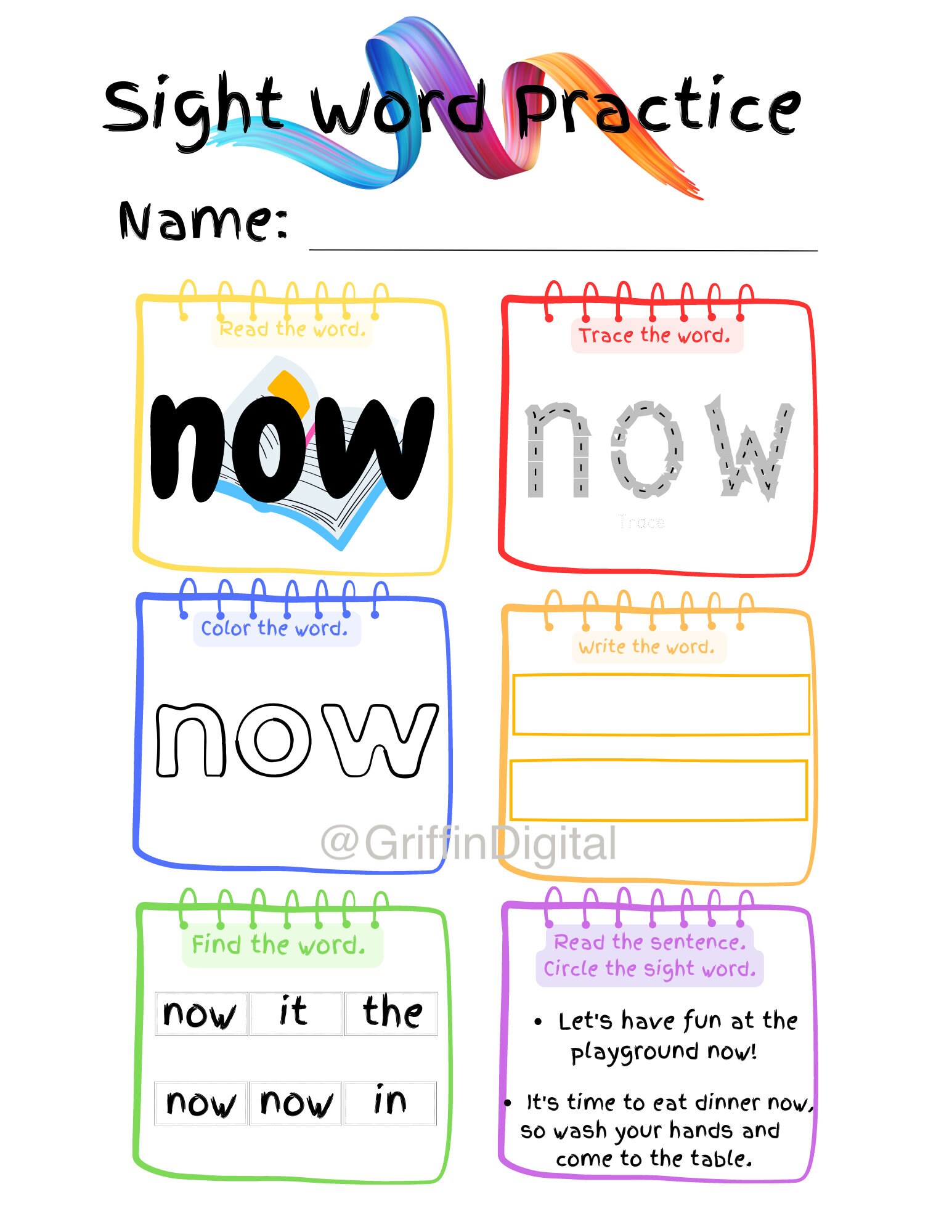 100 Printable First Hundred Sight Word Worksheets. Prek-1st Grade Sight ...