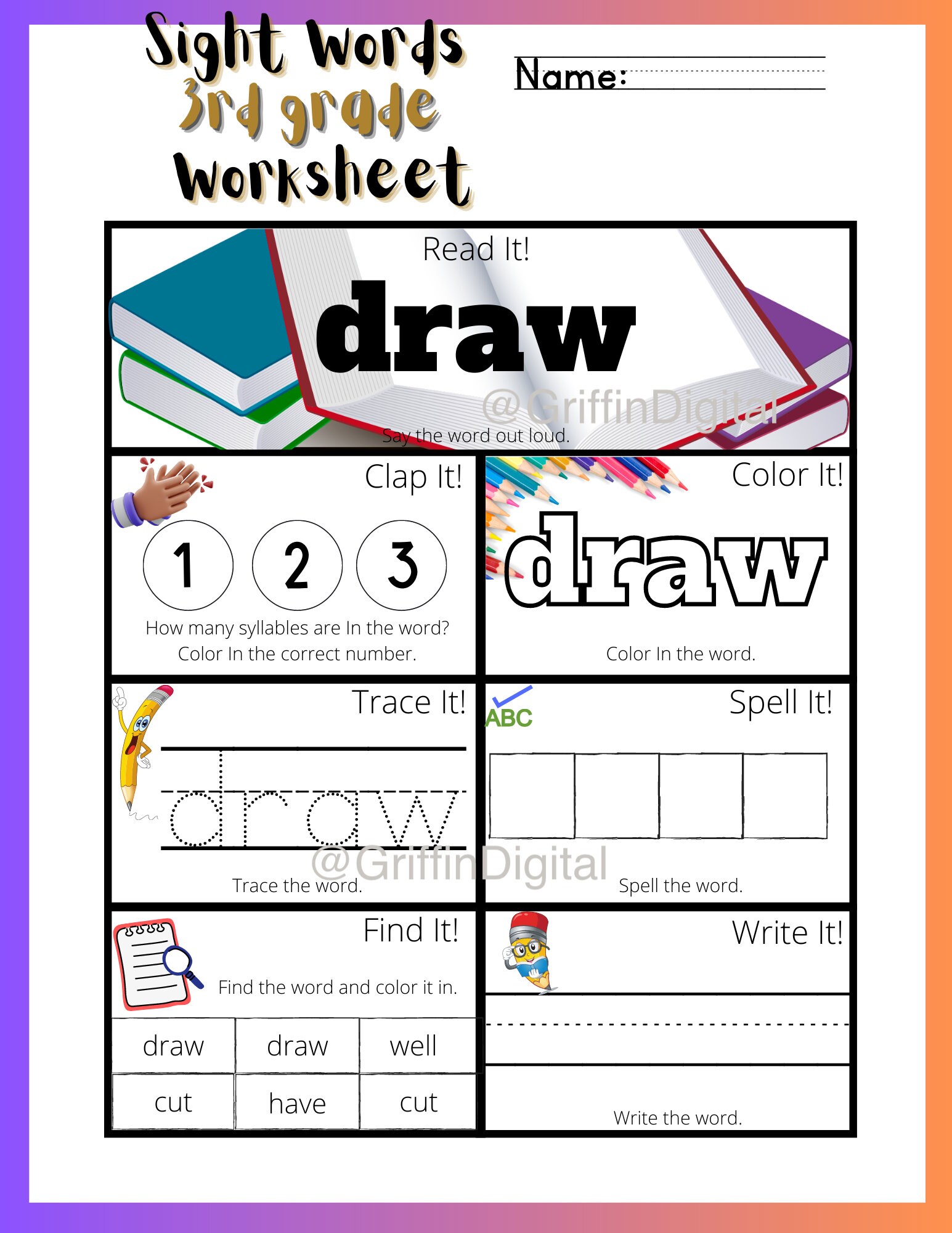 Printable First Hundred Sight Word Flashcards | Kindergarten-3rd Grade ...