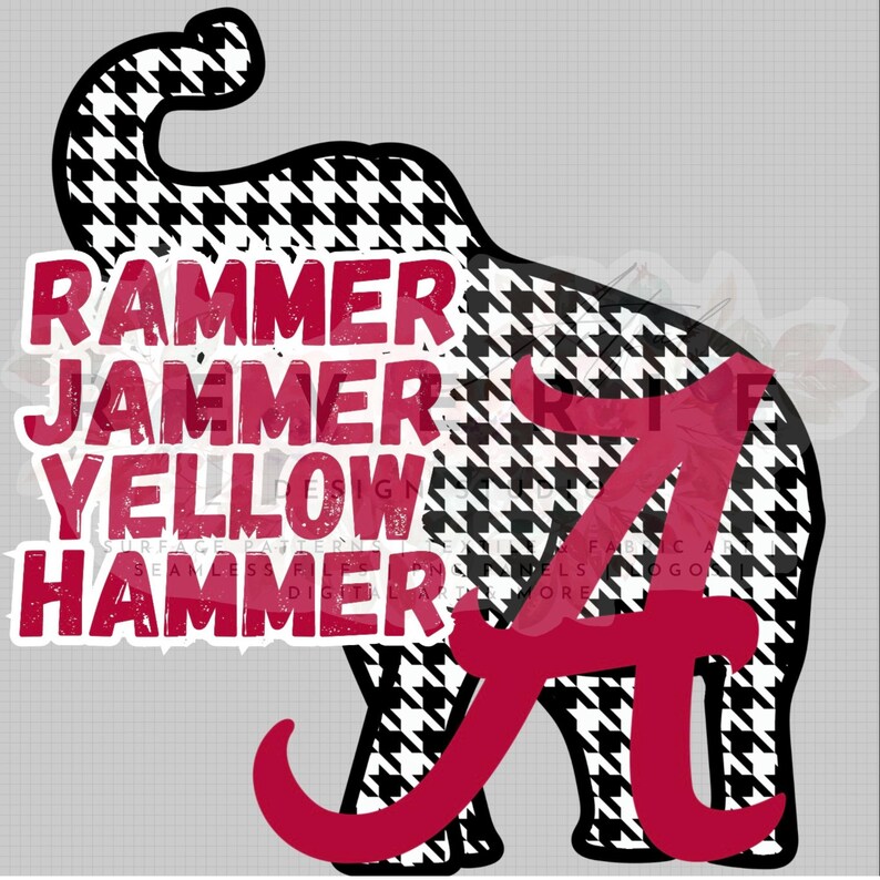 Elephant Houndstooth PNG Panel - Etsy