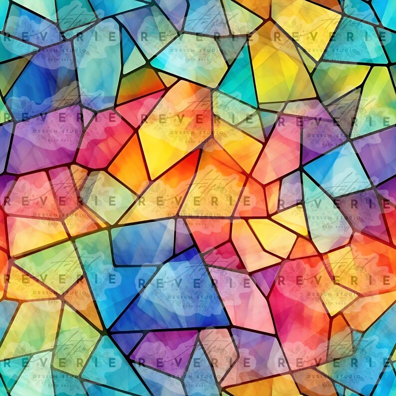 Stained Glass Window - Seamless Pattern Print - Etsy