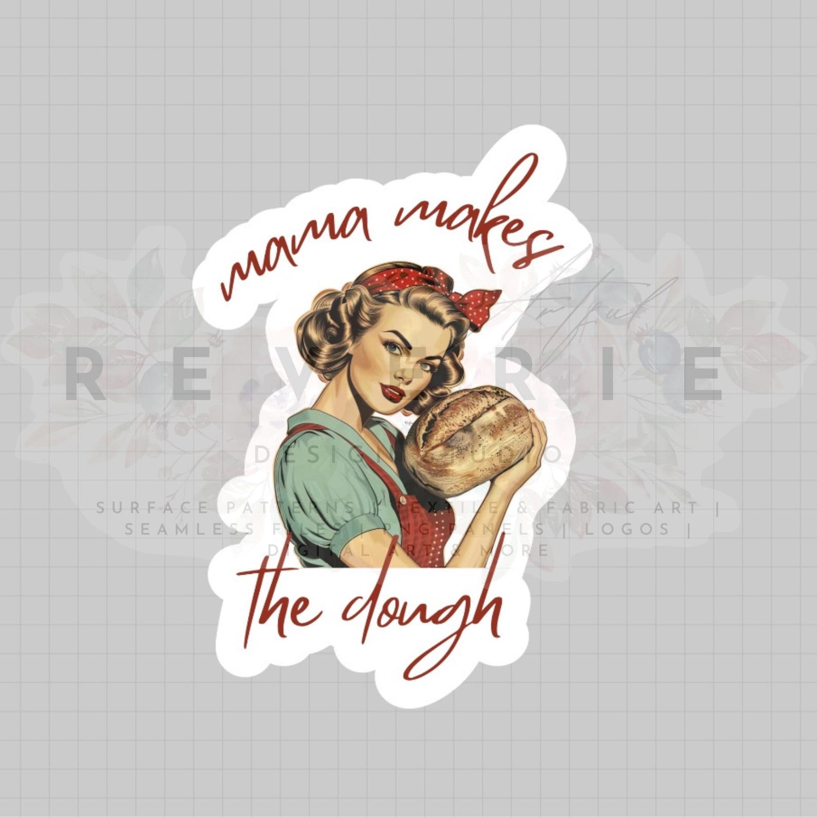 Mama Makes the Dough Retro - PNG Panel - Etsy
