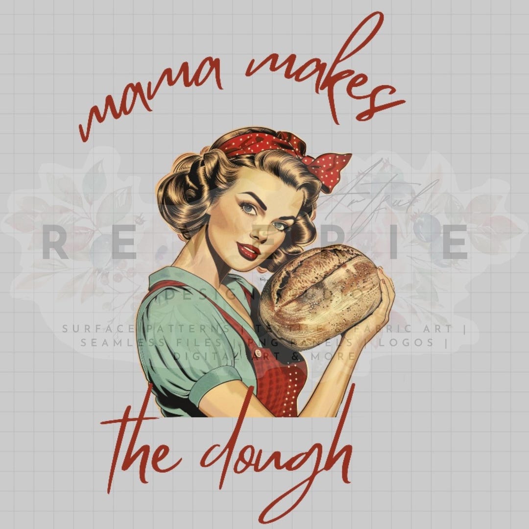 Mama Makes the Dough Retro - PNG Panel - Etsy