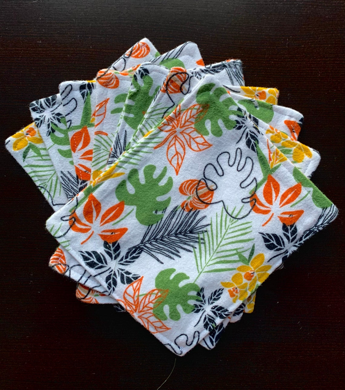 One Dozen Reusable Cloth Wipes/napkins, 100% Cotton, Cute Patterns ...