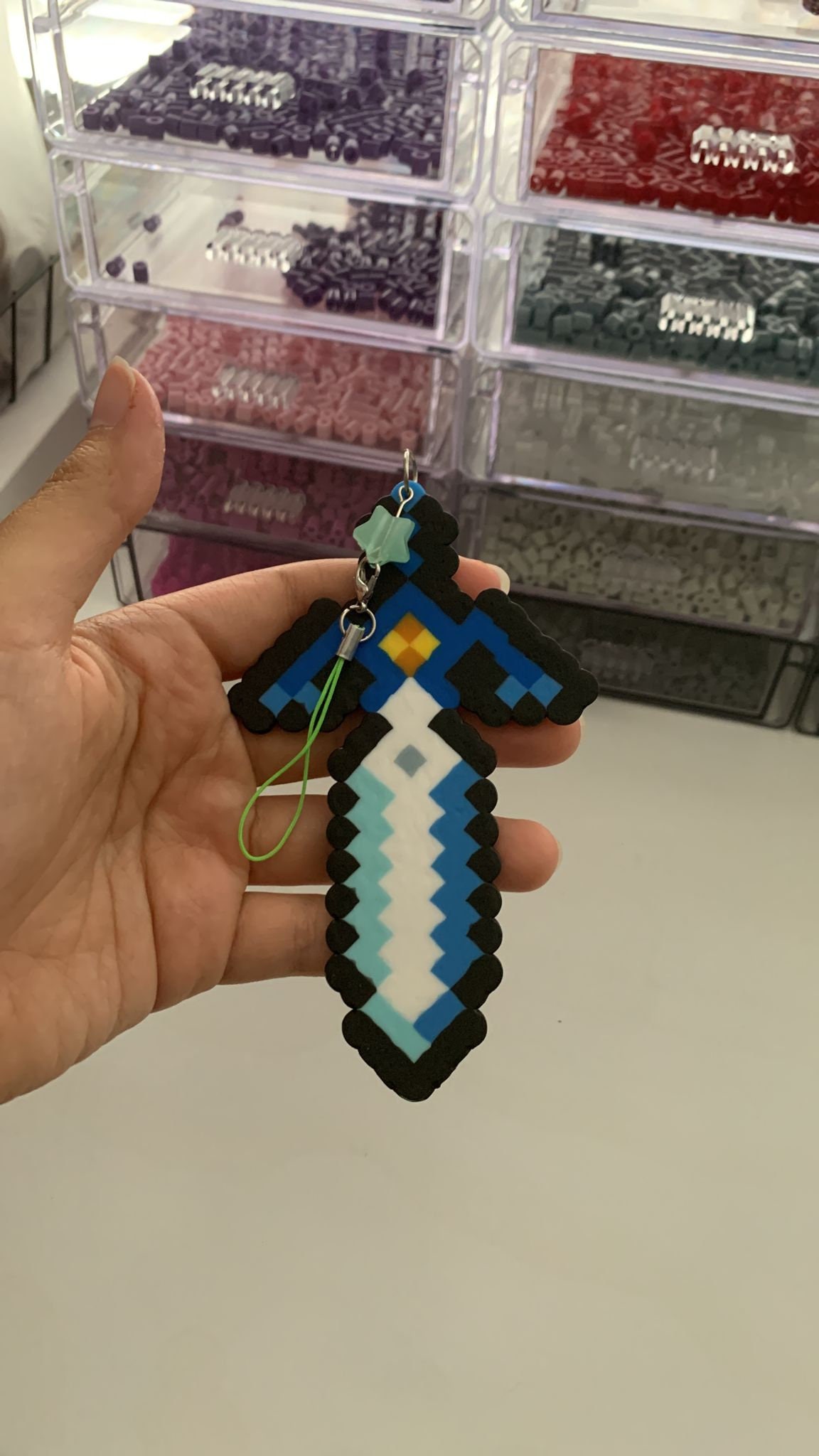 Magical Weapons Perler Beads Keychains and Phone Charms - Etsy