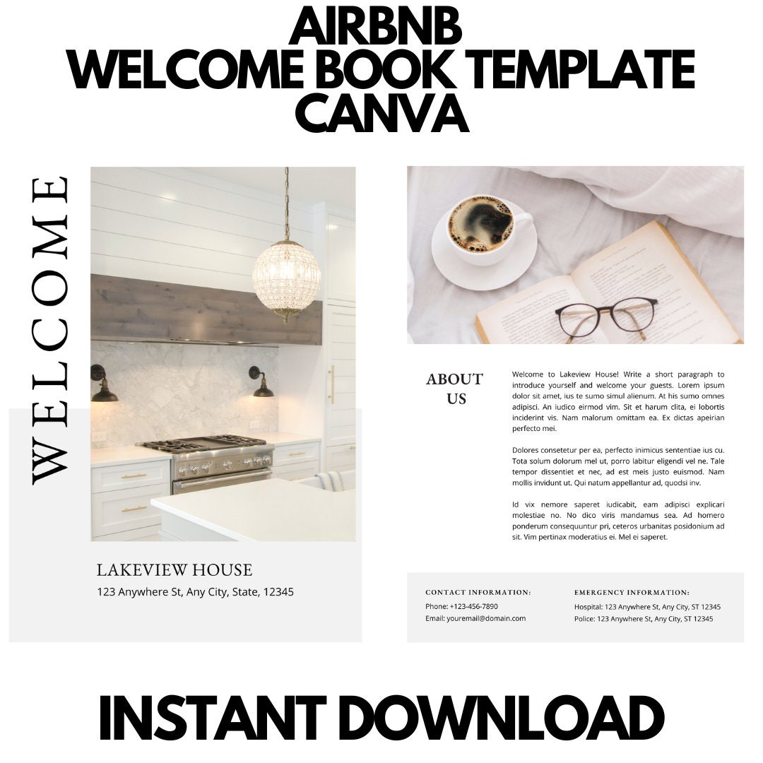 Airbnb Welcome Book Template Canva Airbnb Guest Guide House Manual ...