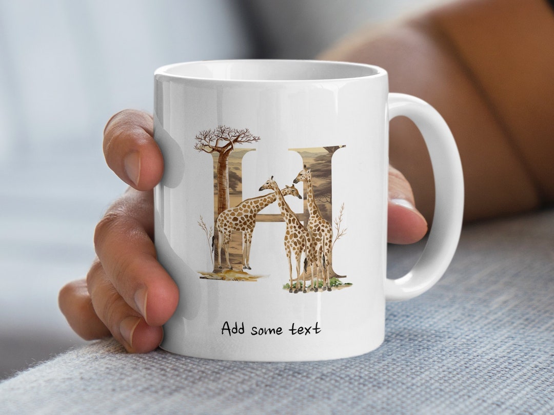 Giraffe Family Custom Mug, Safari Animals Coffee Cup, Unique Wildlife ...