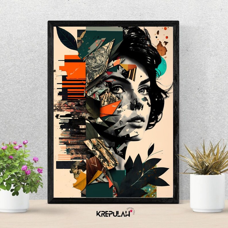 Tezza Collage Kit Wall Art: Transform Your Space With 4 Unique Artistic ...