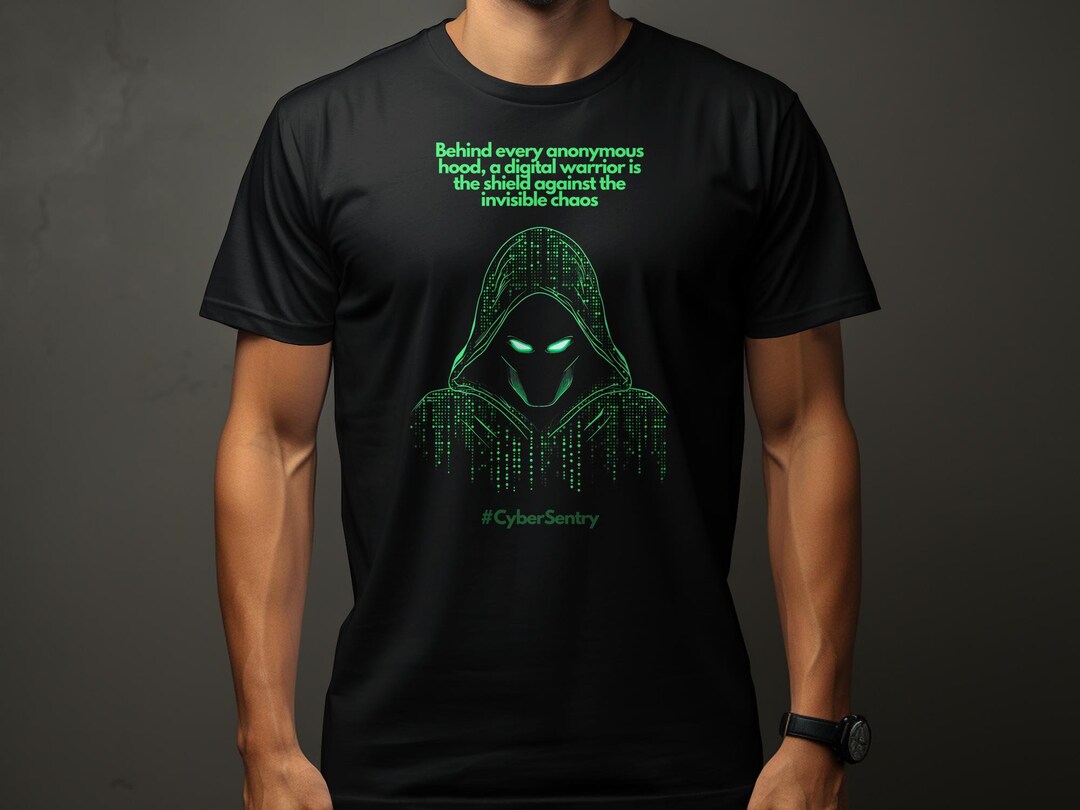 Cybersecurity Sentry Warrior T-shirt, Digital Guardian Geek Apparel ...